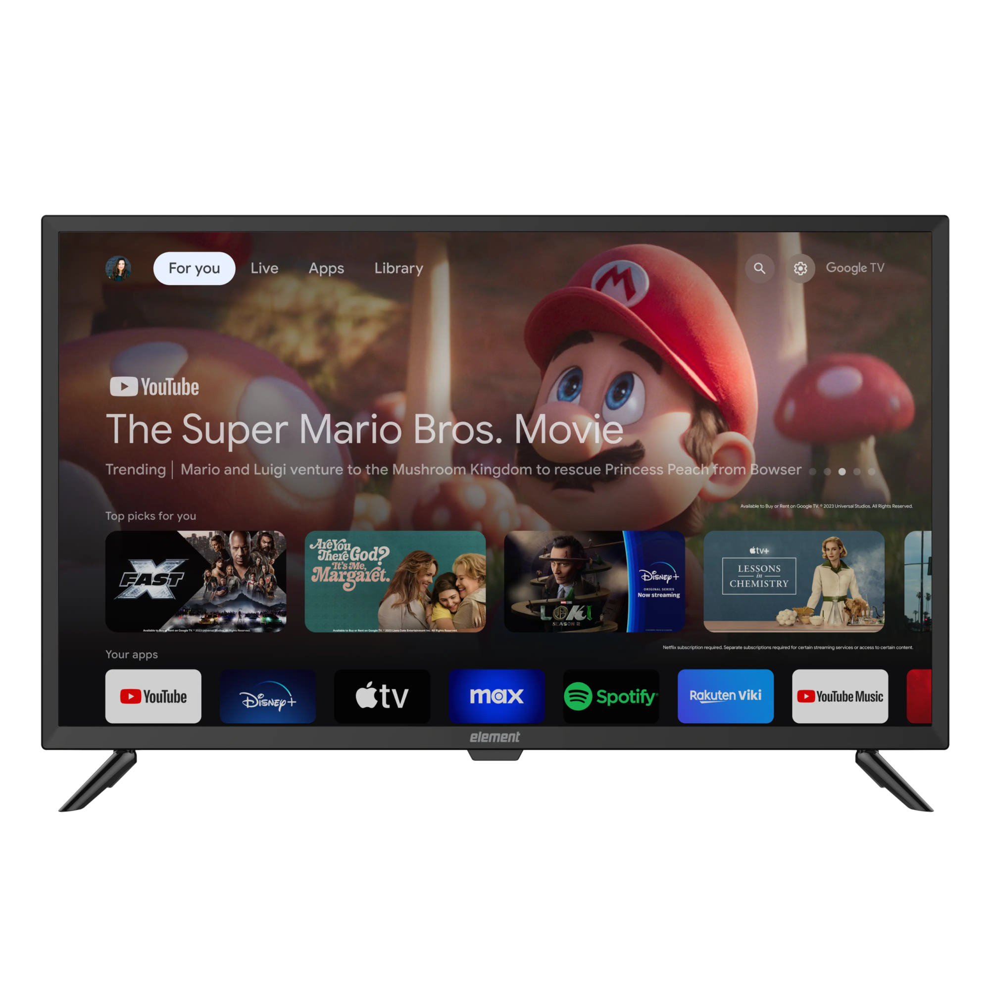 32″ 720p HD HDR Google TV (E300AD32G) | Element Electronics