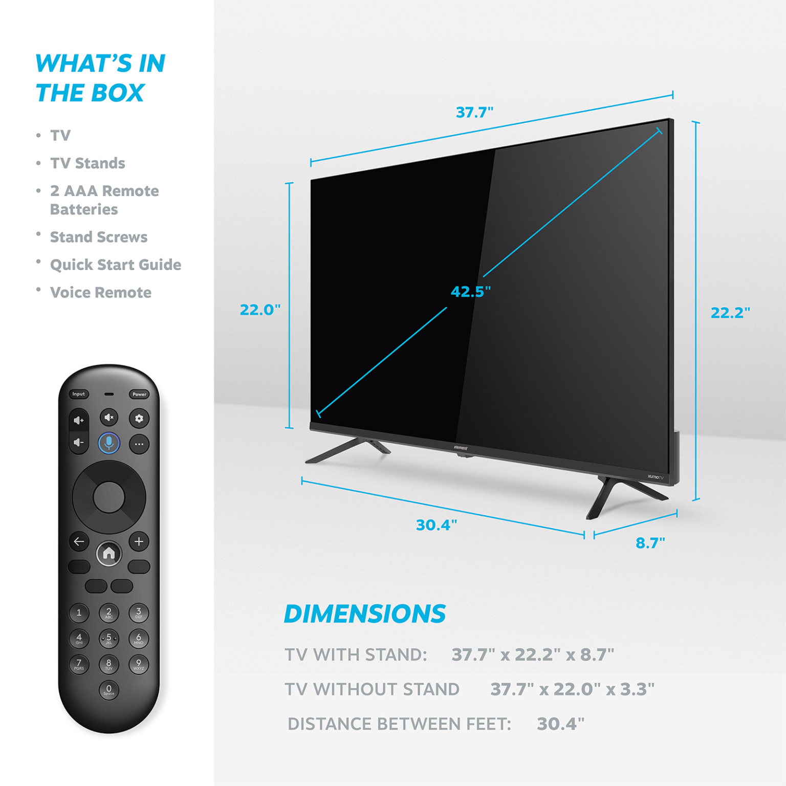 43” 4K UHD HDR Frameless Xumo TV (E550AE43C) | Element Electronics